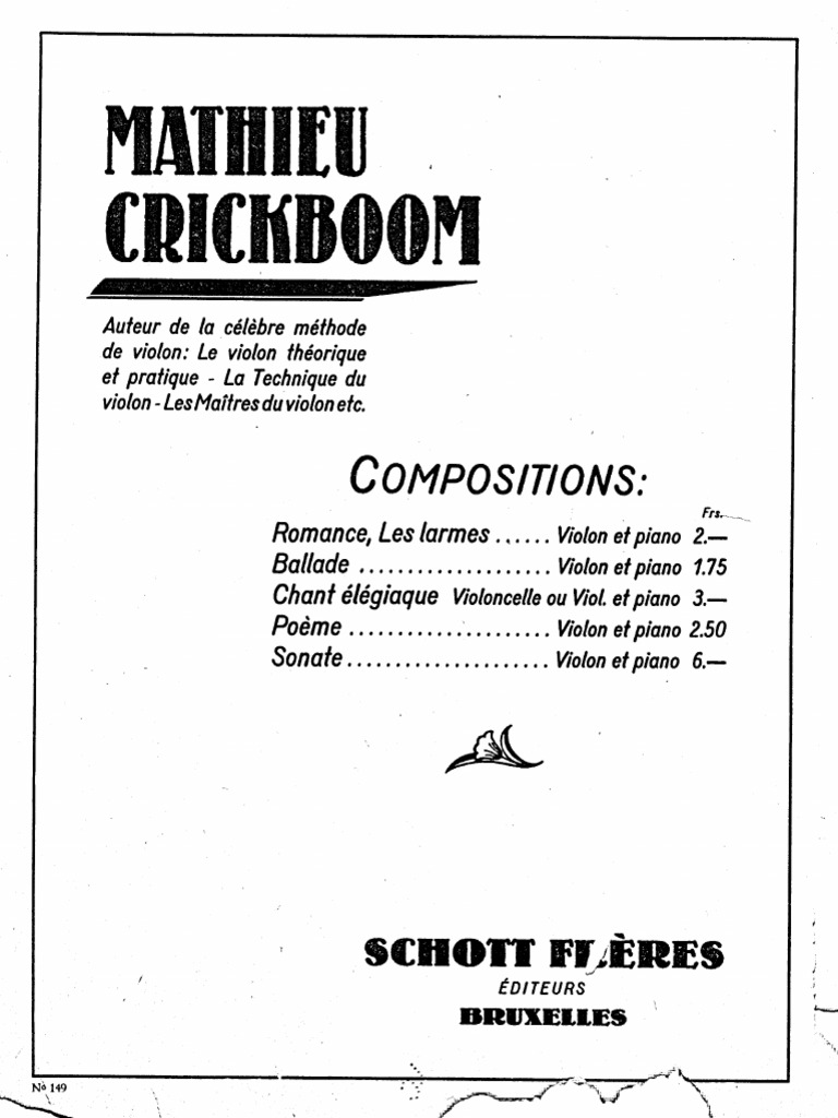Crickboom Mathieu Les Maa Tres Violon | PDF