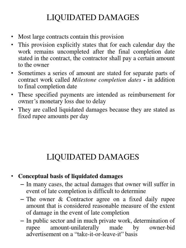 Liquidated Damages | PDF | Liquidated Damages | Damages
