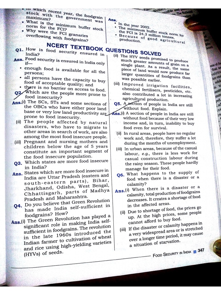 Food Security Class 9 Notes PDF | PDF