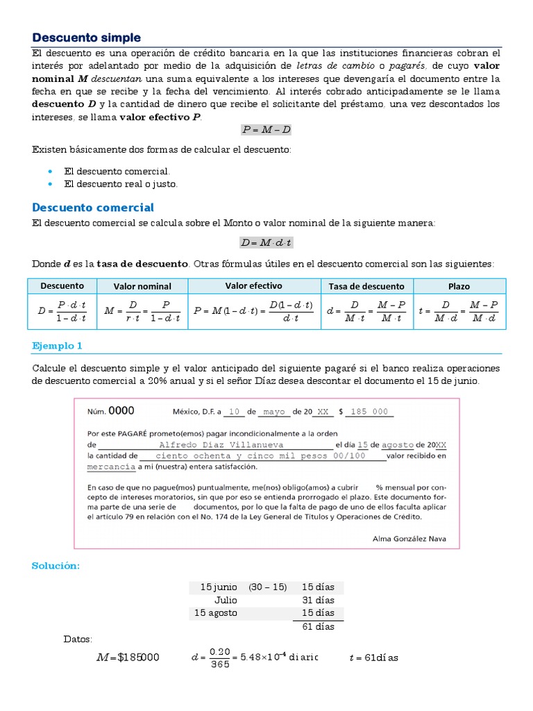 Descuento Simple | Interés | Descuento