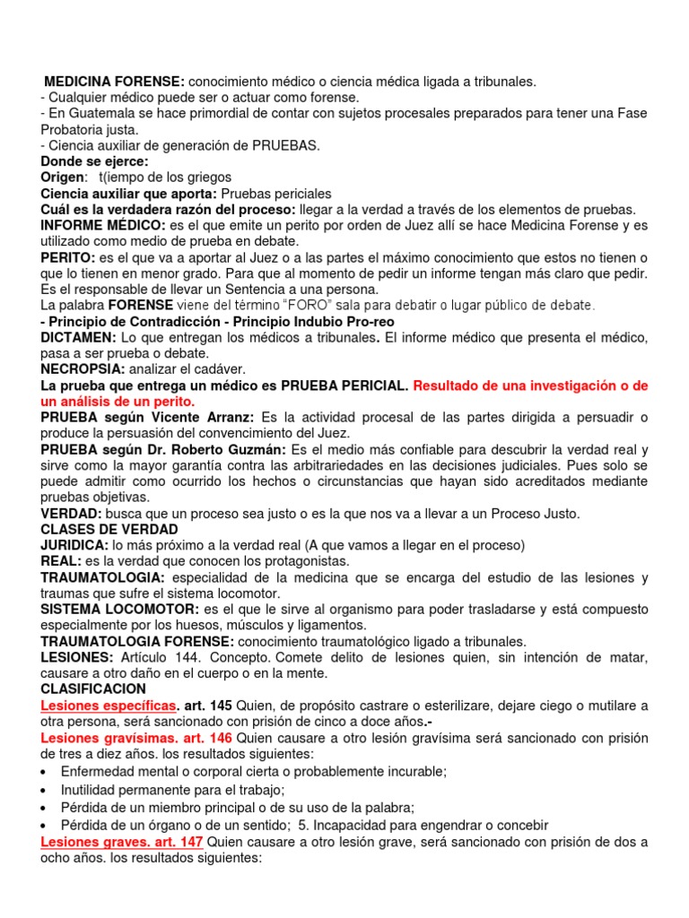 Medicina Forence Primer Parcial | PDF | Quemar | Testigo experto