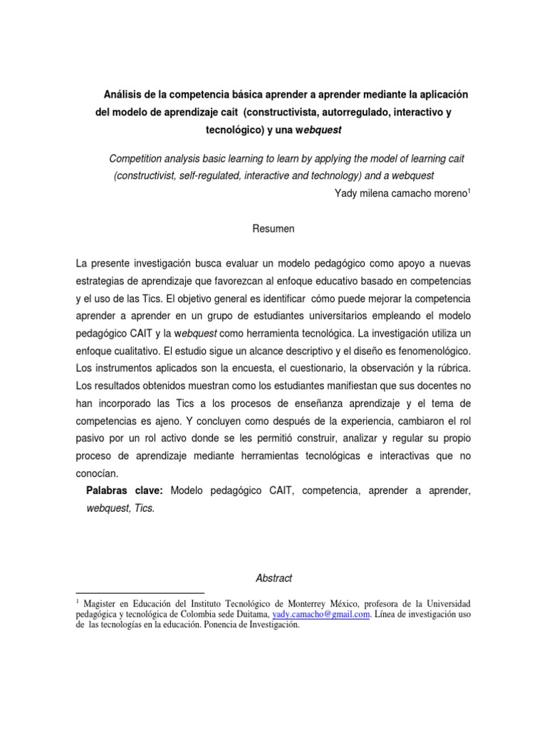 Modelo CAIT | PDF | Aprendizaje | Evaluación