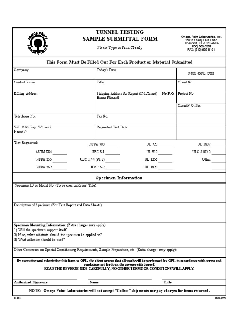 Omega Point Laboratories Test Submission | PDF | Contractual Term ...