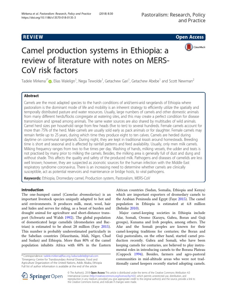 Camel Production Systems in Ethiopia | PDF | Pastoralism | Camel