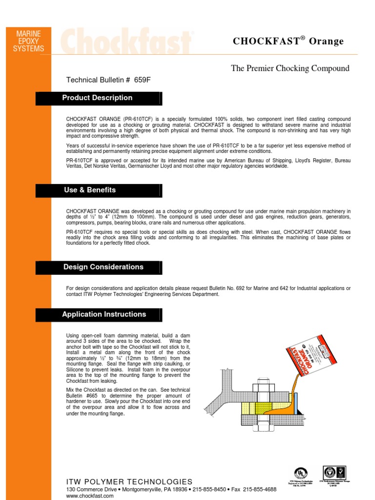 Chockfast Orange: Technical Bulletin # 659F | PDF | Mediation | Arbitration
