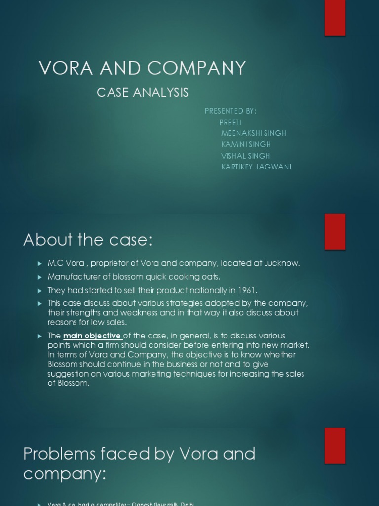 Vora & Co. Oats Case Study Analysis | PDF | Sales | Competition