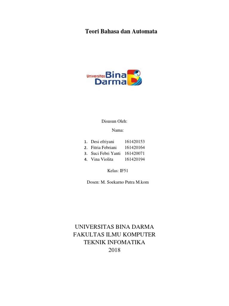 Teori Bahasa Dan Automata Docx New Repaired Pdf Seni And Disiplin Bahasa 