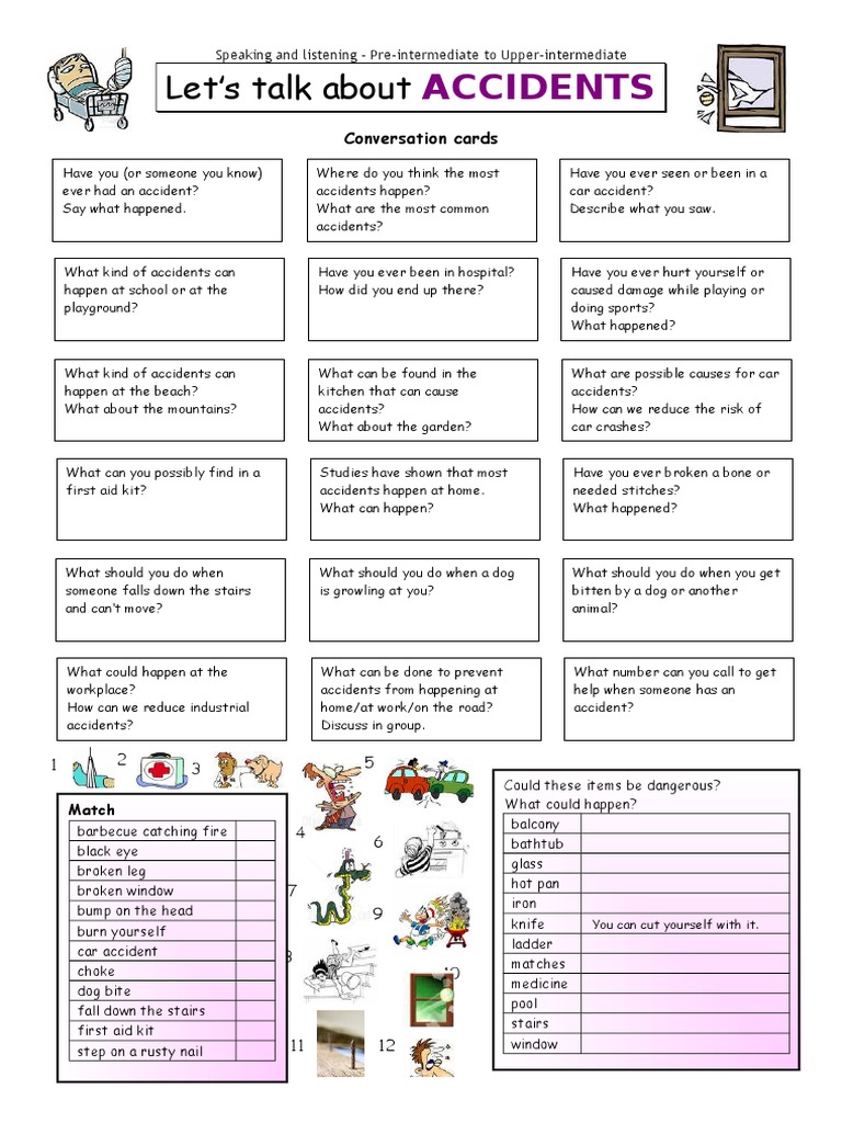 Lets Talk About Accidents Fun Activities Games - 794 | PDF | Traffic ...