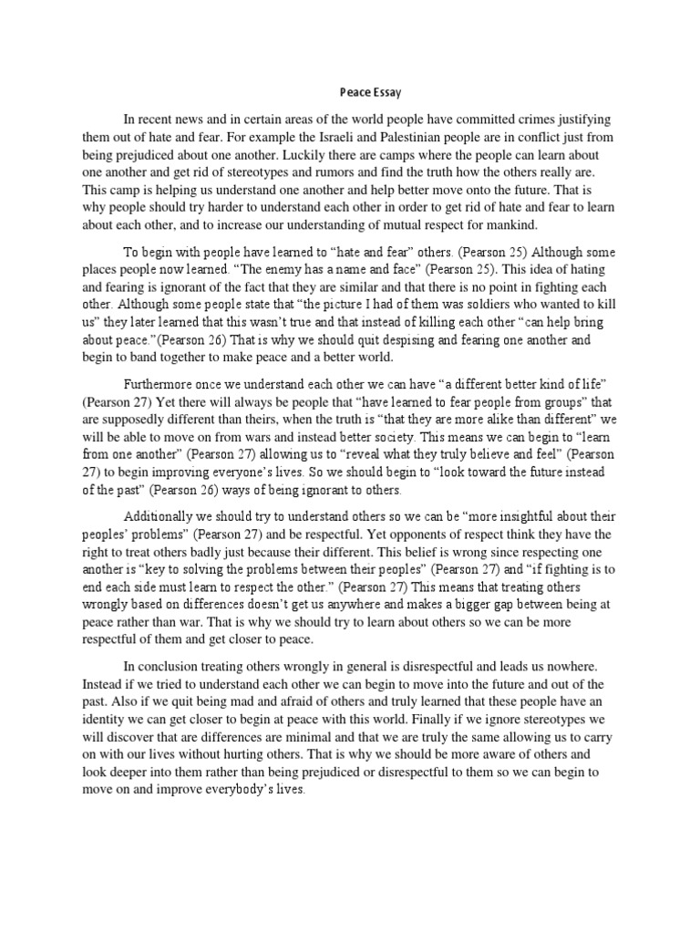 World Peace Essay Answers | PDF | Social Science | Philosophy