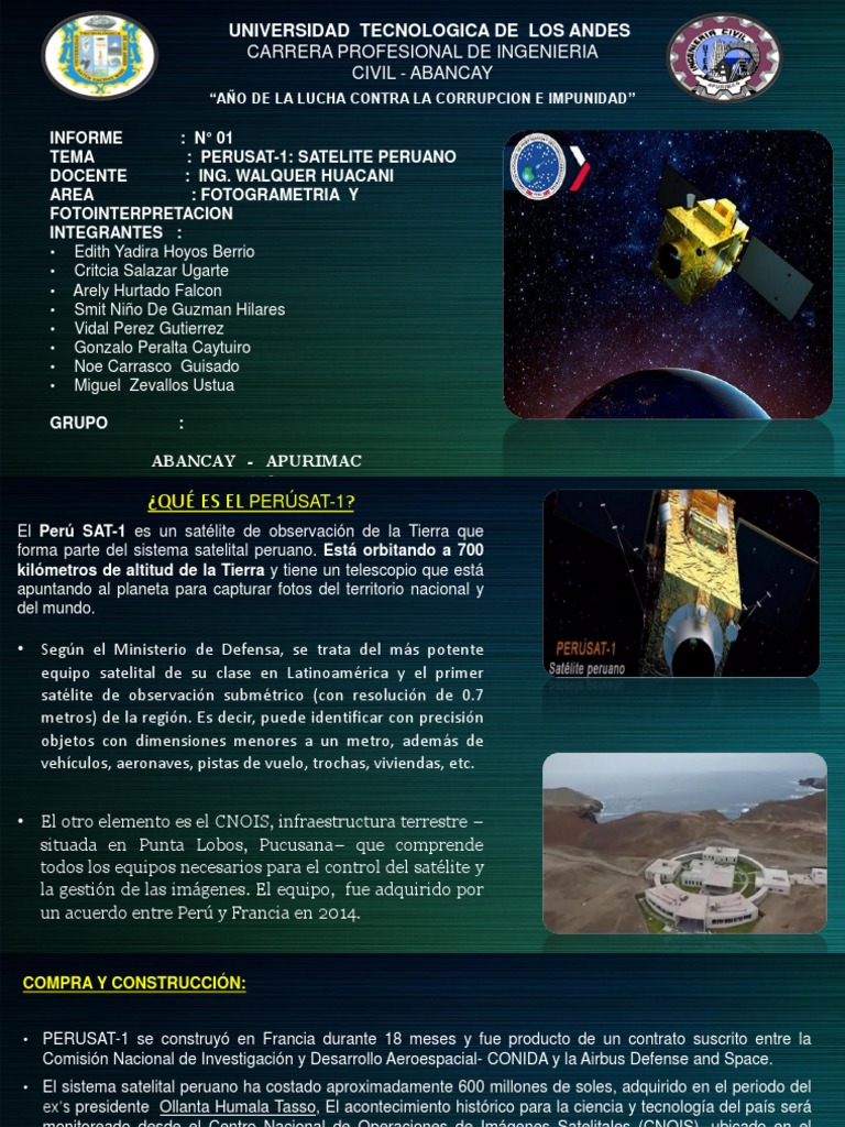 PERUSAT | PDF | Aeroespacial | Informática y tecnología de la información