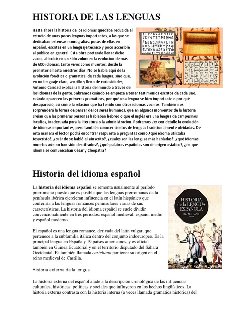 Historia de Las Lenguas | PDF | Idiomas | Science