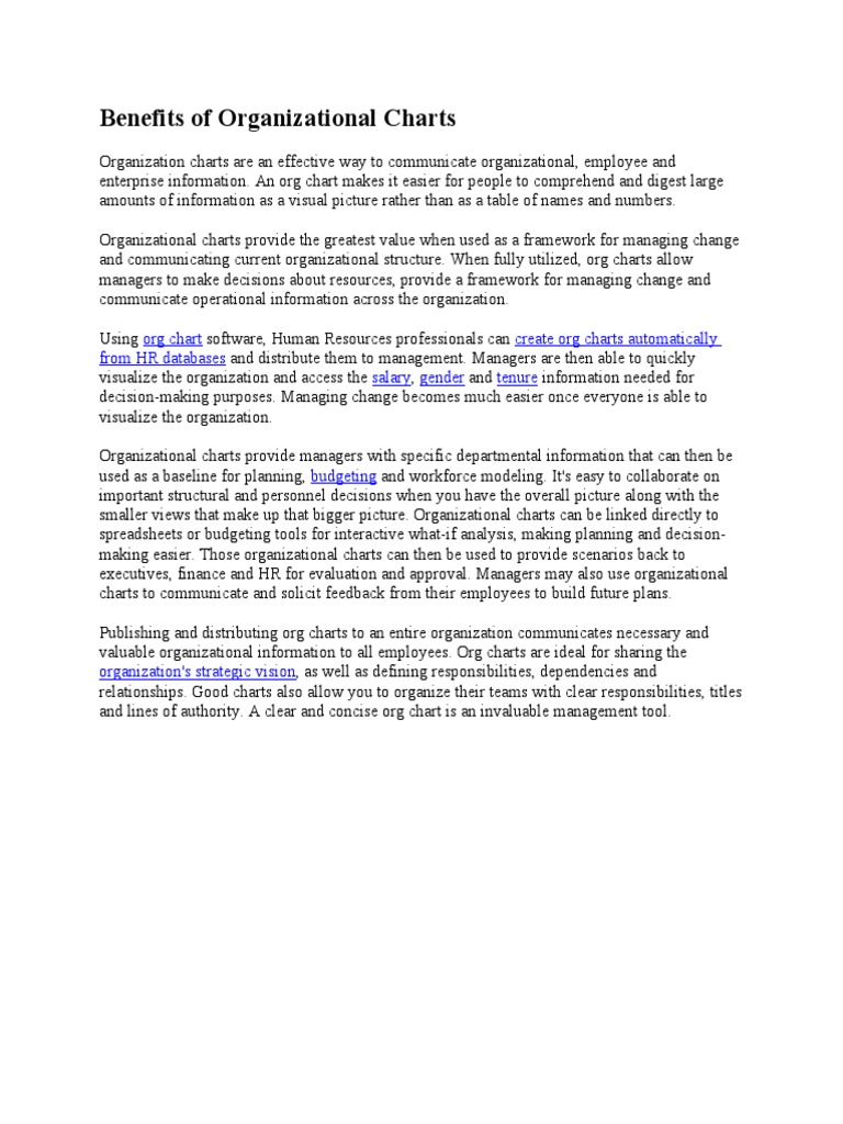 Benefits of Organizational Charts | PDF