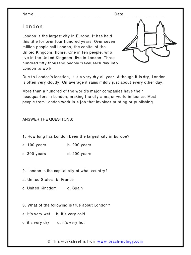London: © This Worksheet Is From | PDF