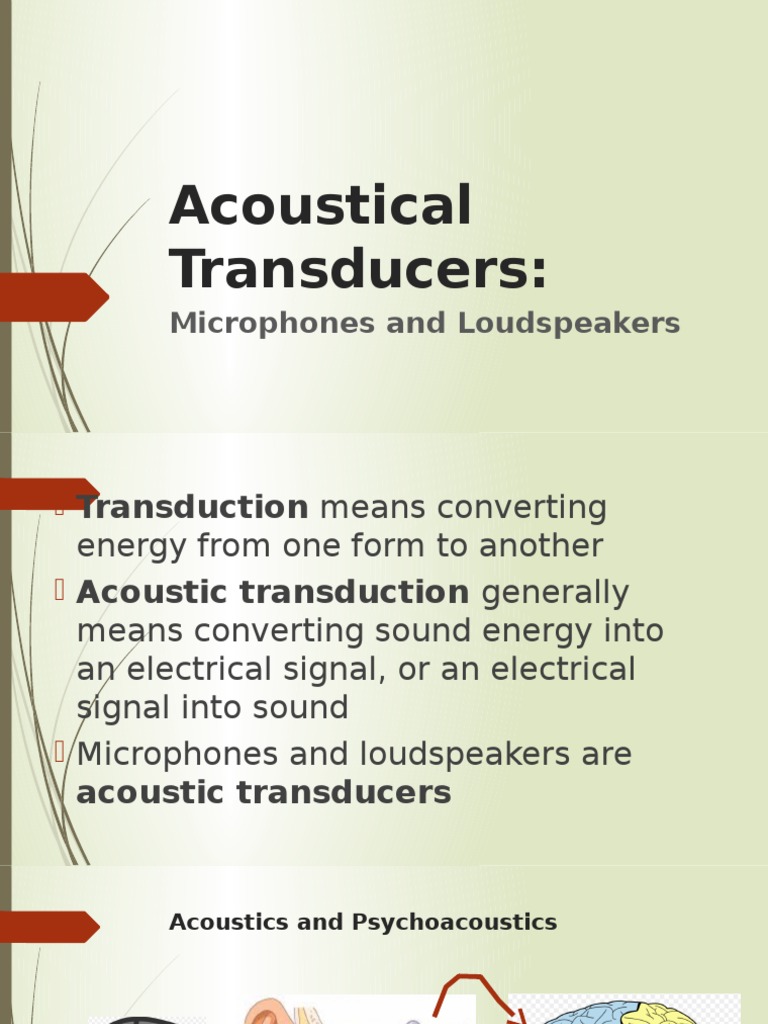 Acoustical Transducers - Lecture 5 | PDF | Microphone | Loudspeaker