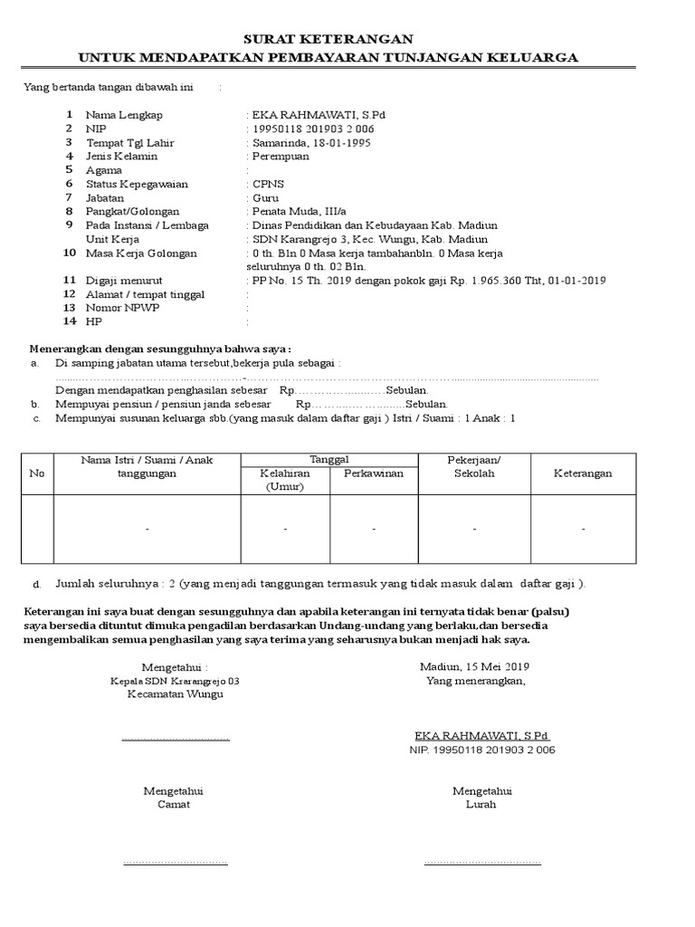 Contoh Format Model C Tahun 2019-1 | PDF