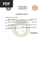 Barangay Certification for First Time Job Seekers | PDF | Law
