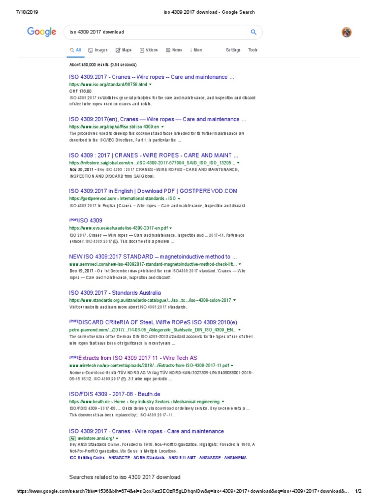 Iso 4309 2017 Download | PDF | International Organization For Standardization | Crane (Machine)