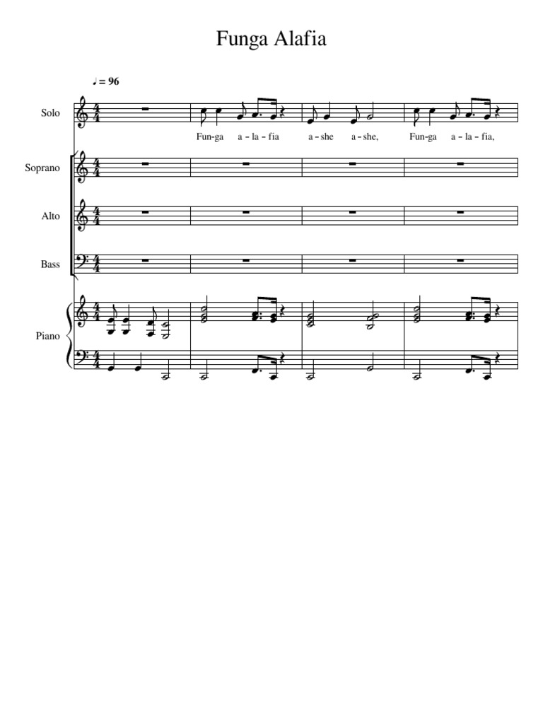 Funga Alafia | PDF | Musical Instruments | Musical Compositions