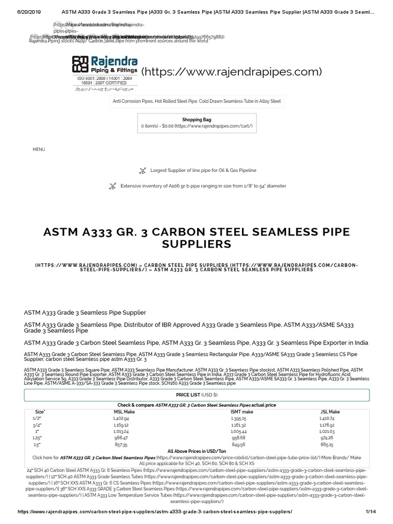 Astm A333-Gr3 PDF | PDF | Pipe (Fluid Conveyance) | Building Materials