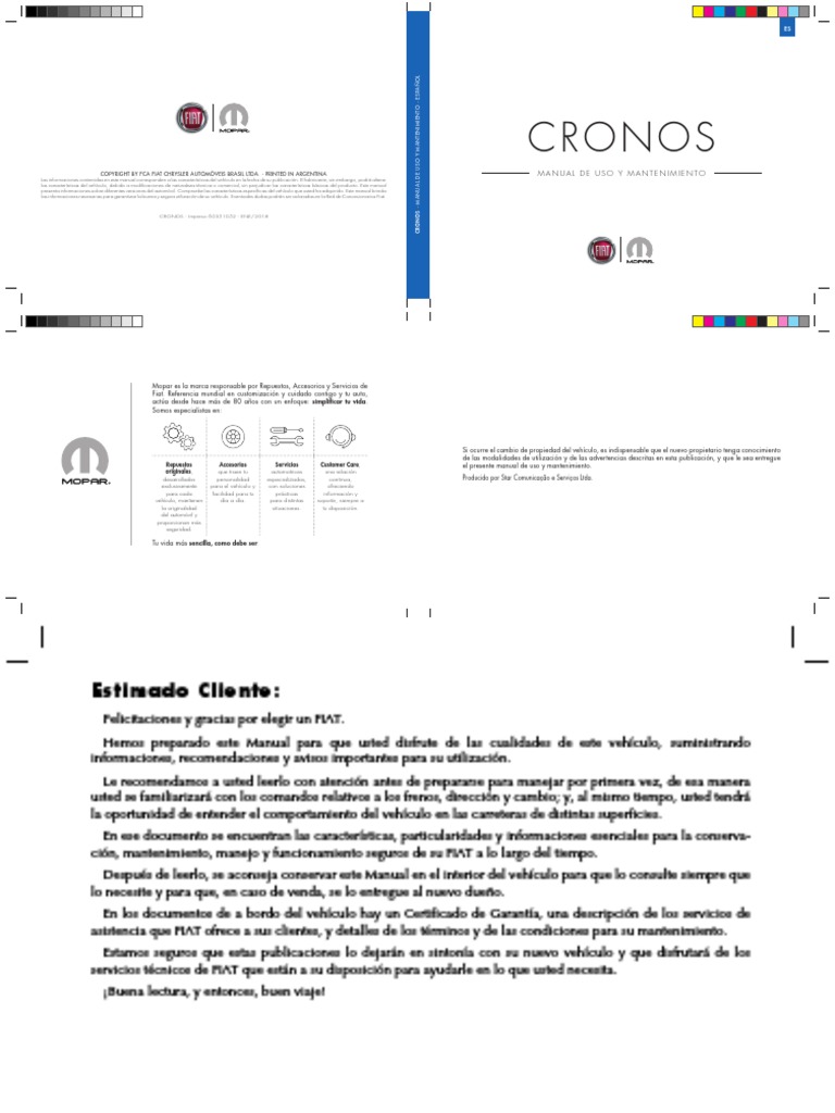 Fiat Cronos MANUAL | PDF | Gasolina | Control remoto
