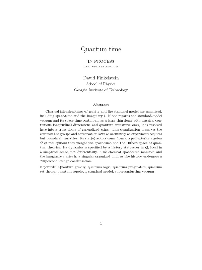Quantum Time | PDF | Quantum Field Theory | Quantization (Physics)