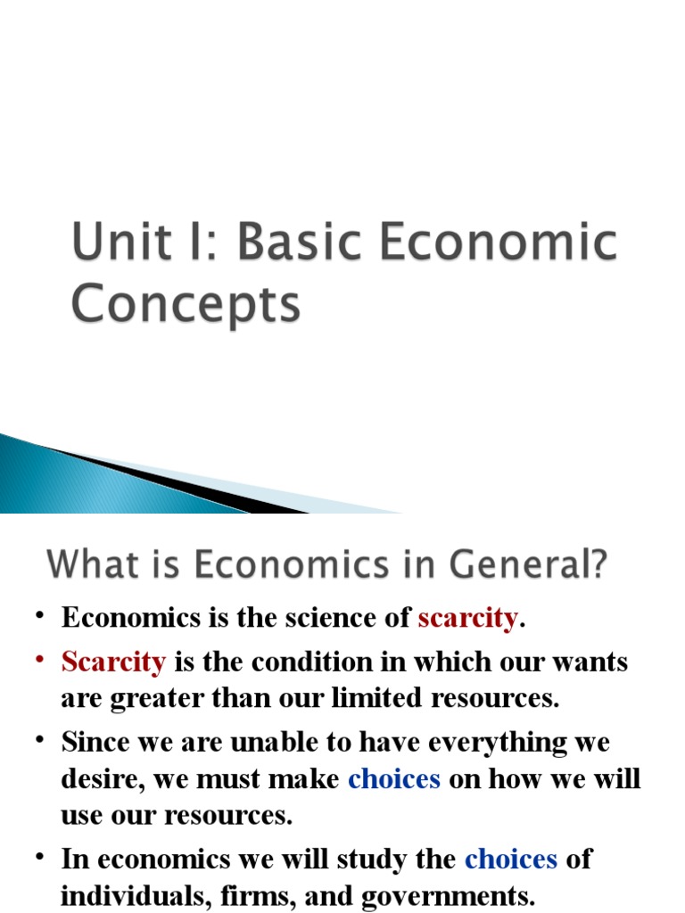 Basic Economic Concepts | PDF | Economics | Economies