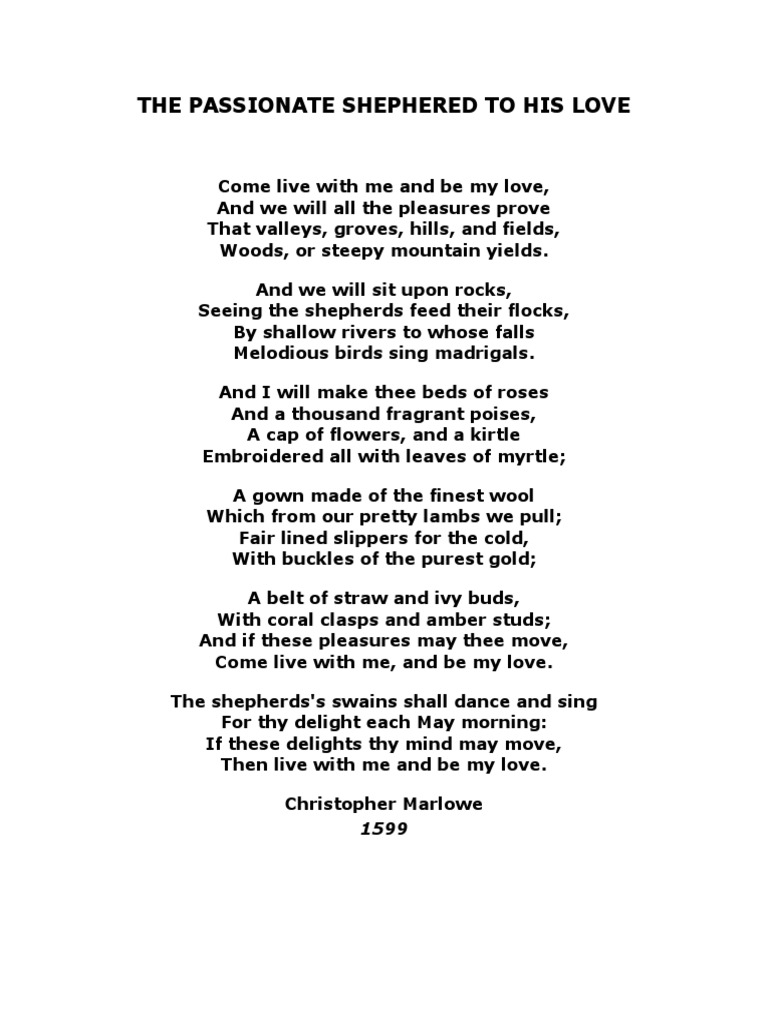 The Passionate Shephered To His Love | PDF | Poetic Form | Poetry