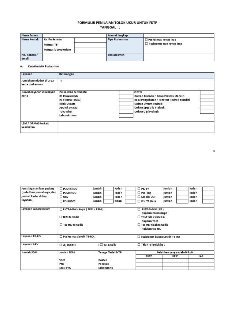 008 Asesmen FKTP Template | PDF