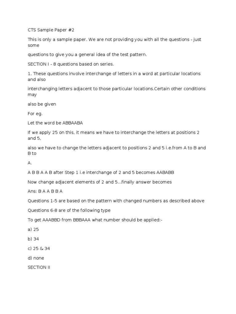 CTS Placement Papers 1 | PDF | Ethernet | Computer Network