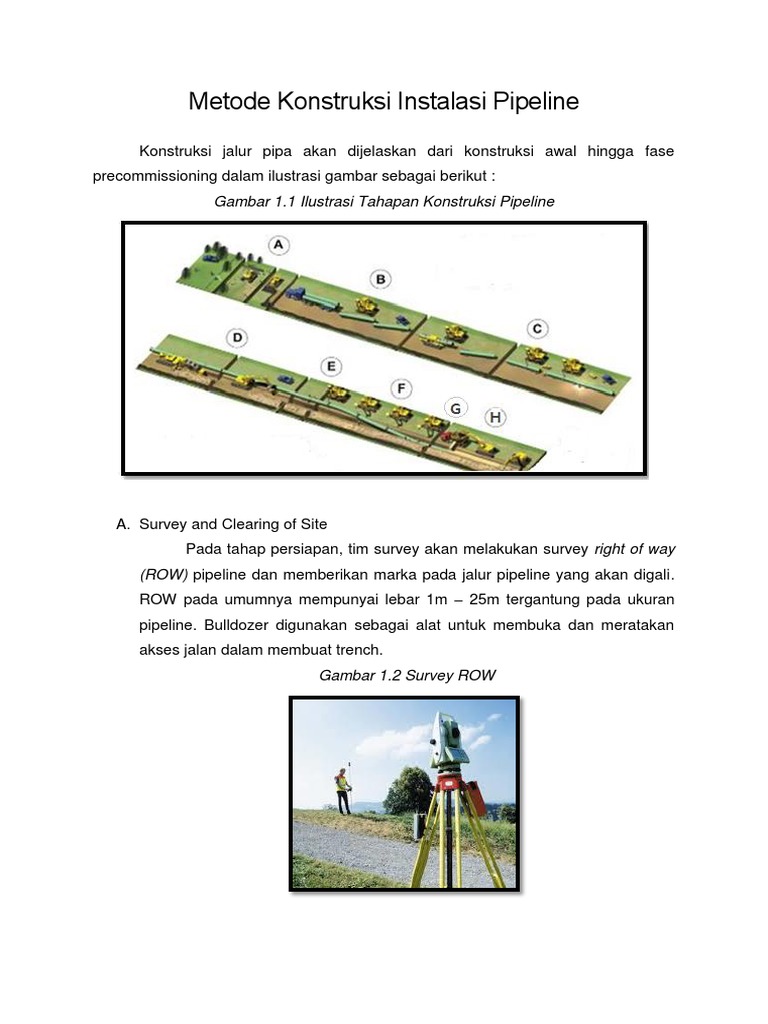 Construction Method For Pipeline Installation | PDF