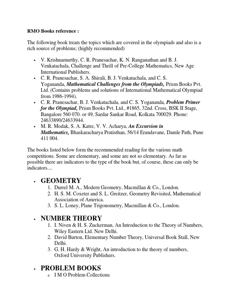 Rmo | PDF | Number Theory | Teaching Mathematics