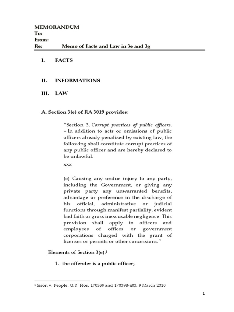 M - Memo of Facts and Law 3e and 3g | PDF | Common Law | Social ...