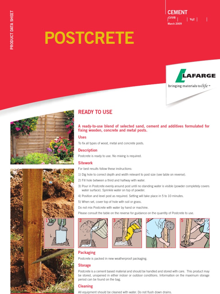 Postcrete | PDF | Cement | Concrete