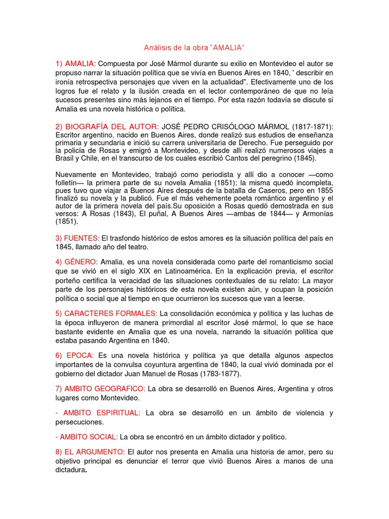 Análisis de La Obra AMALIA | PDF | Cortejo