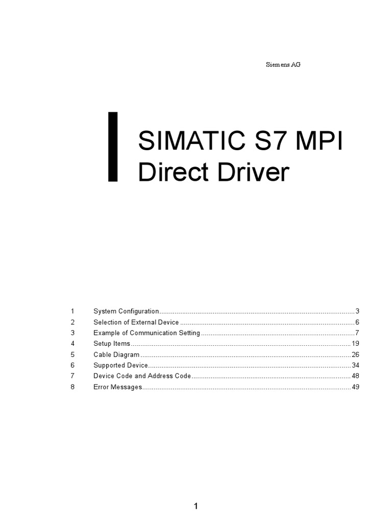 Simatic S7 Mpi Direct Driver | PDF | Programmable Logic Controller ...