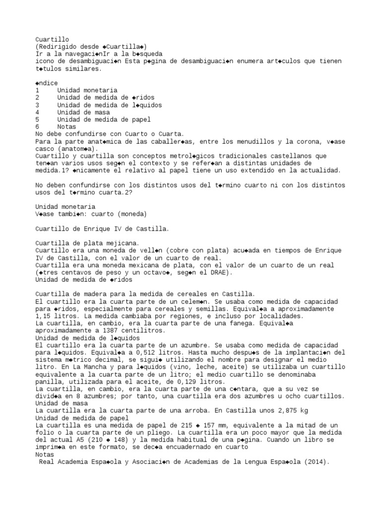 Cuartillo Wikipedia | PDF | Unidades de medida | Naturaleza