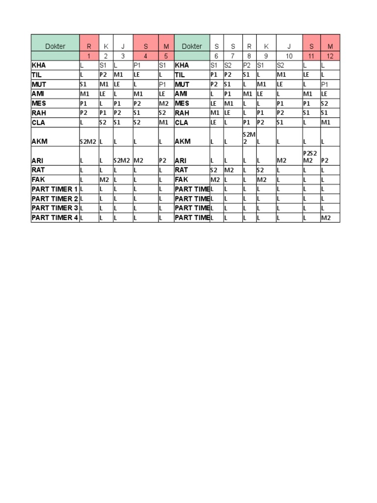 JADWAL JAGA MEI+Tabel | PDF