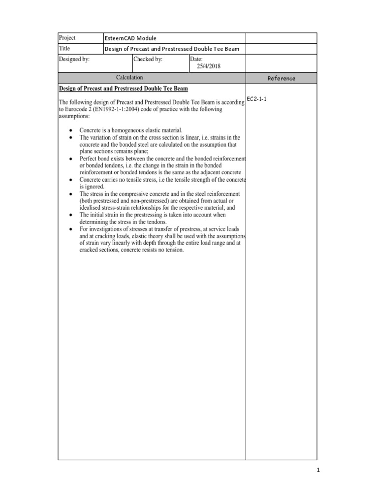 Precast Double Tee Beam Design Guide | PDF | Young's Modulus ...