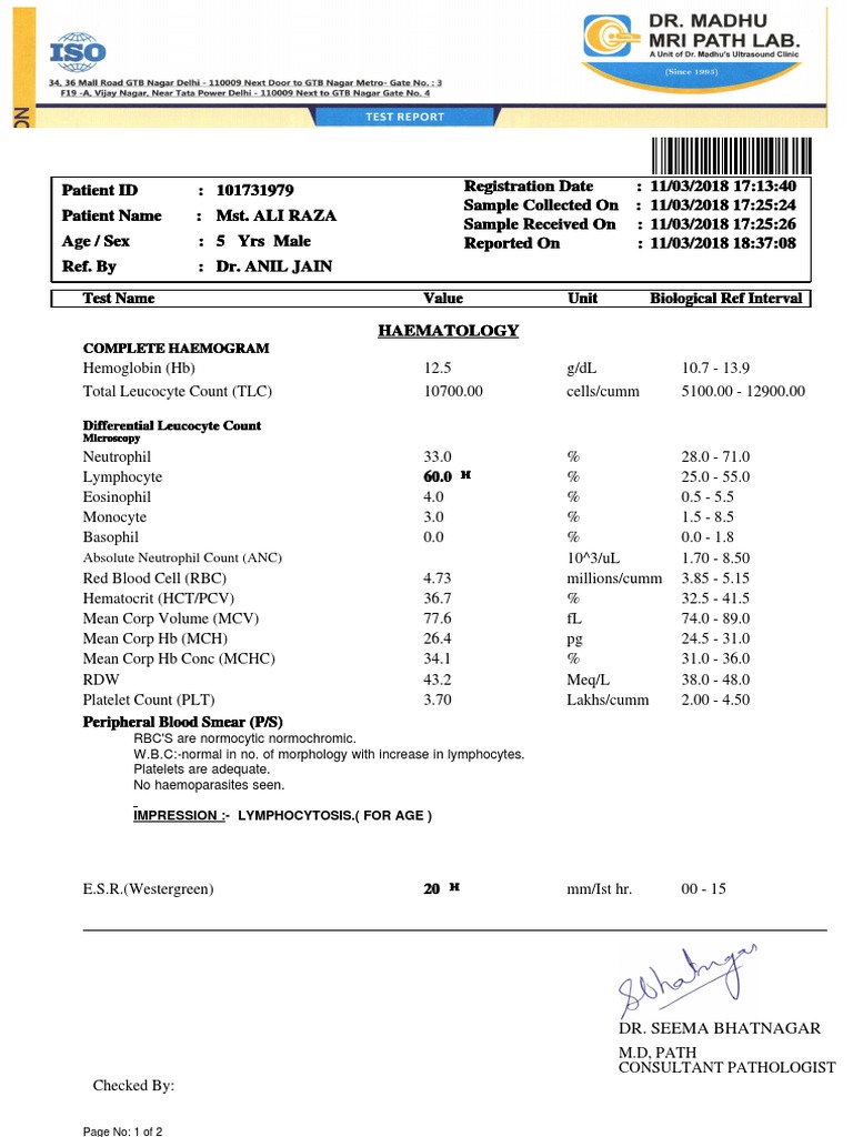 Complete Haemogram Complete Haemogram Complete Haemogram Complete ...