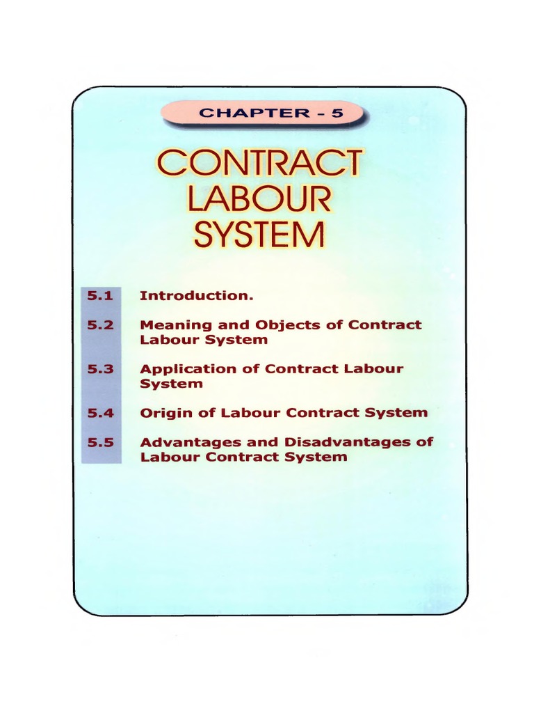 Contract Labour Management | PDF | Trade Union | Employment