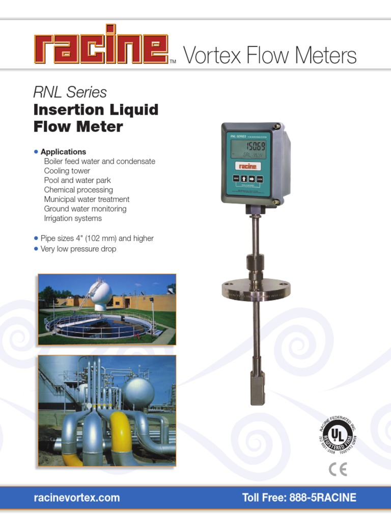 5597 03 DB Racine Vortex Insertion Liquid Flow Meter RNL | PDF | Flow ...