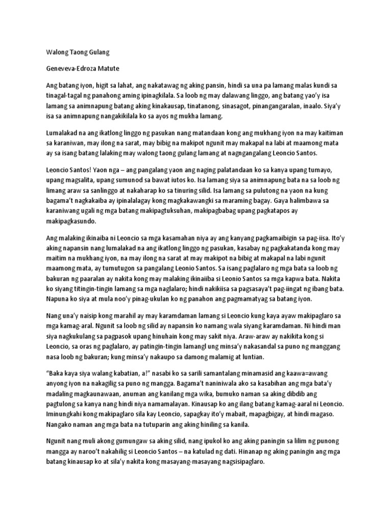 Walong Taong Gulang | PDF
