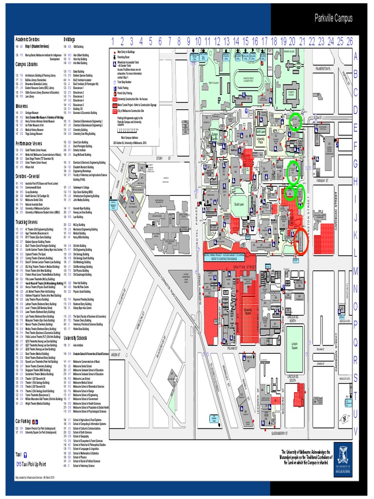Melbourne University - Parkville Campus Map | Technology | Nature ...