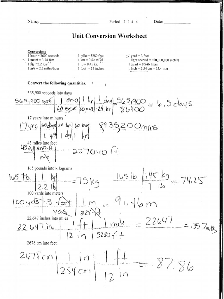 2L6 Conversion Extra Practice Answers PDF | PDF