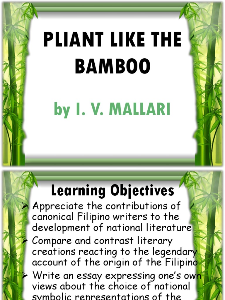 Pliant Like the Bamboo: A Filipino Perspective | PDF | Essays