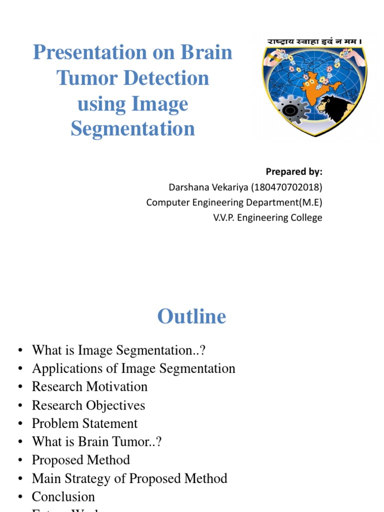 Presentation On Brain Tumor Detection Image Segmentation Cluster