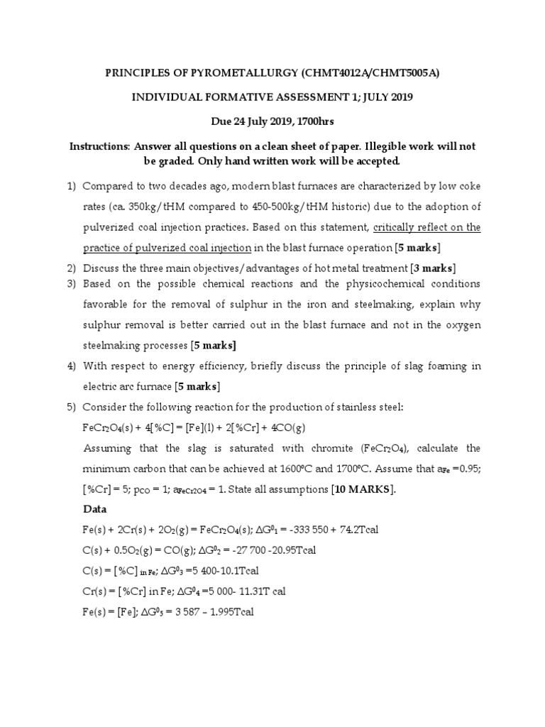 Pyrometallurgy | PDF | Iron | Silicon