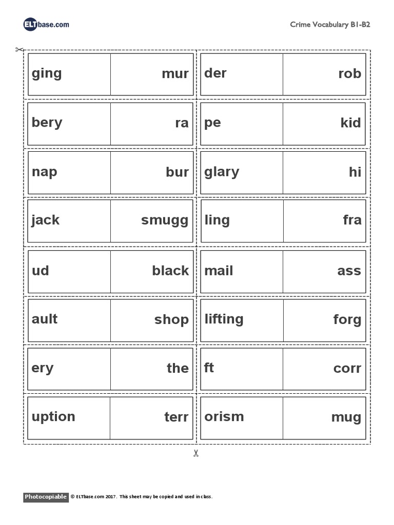 Crime Vocabulary01 | PDF | Theft | Robbery