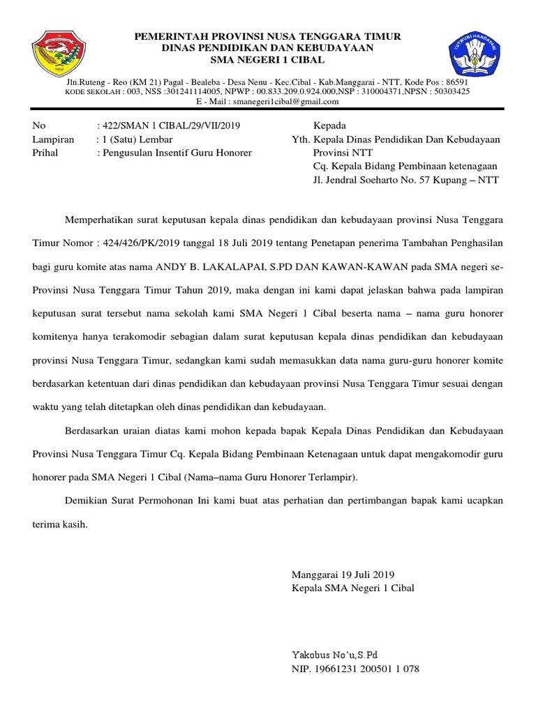 Surat Verifikasi Goro Honorer | PDF