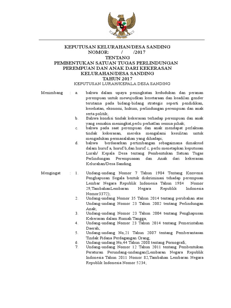 Contoh SK Satgas Cilampuyang | PDF